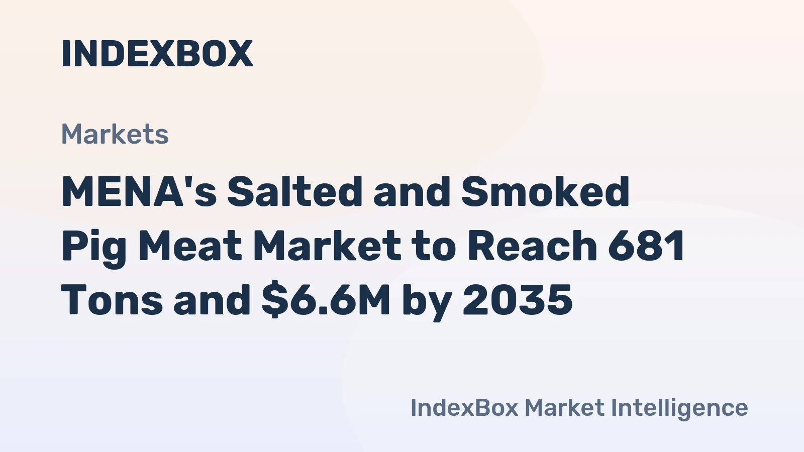 MENA's Salted and Smoked Pig Meat Market to Reach 681 Tons and $6.6M by 2035
