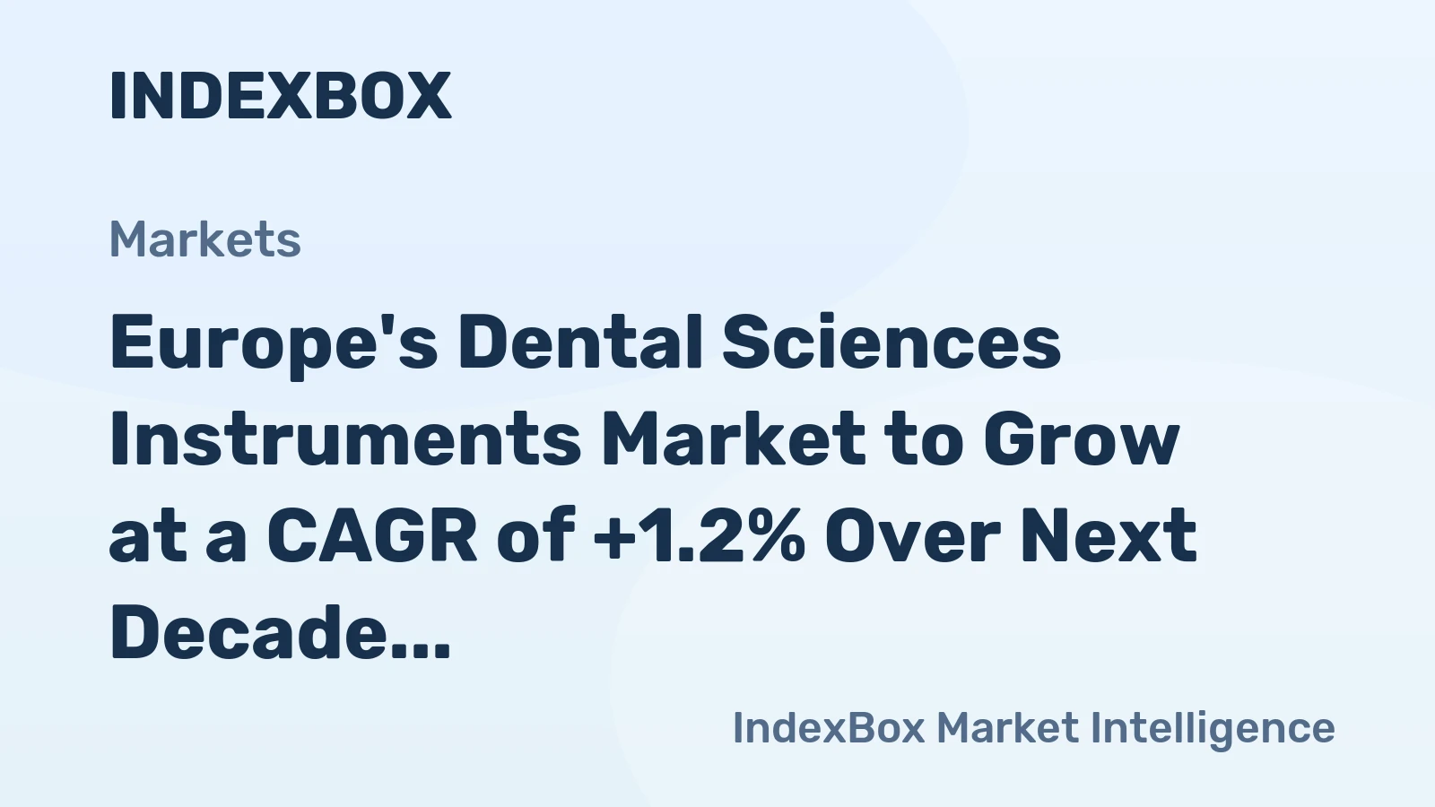 Europe's Dental Sciences Instruments Market to Grow at a CAGR of +1.2% Over Next Decade, Reaching $1,345.3B by 2035