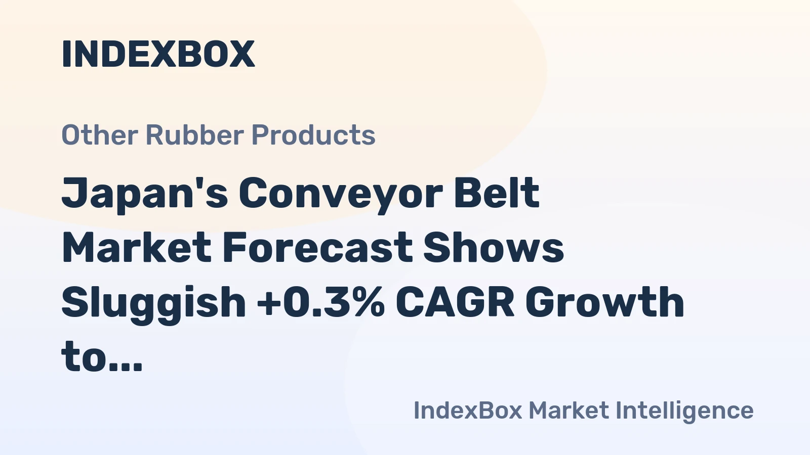 Japan's Conveyor Belt Market Forecast Shows Sluggish +0.3% CAGR Growth to 2035