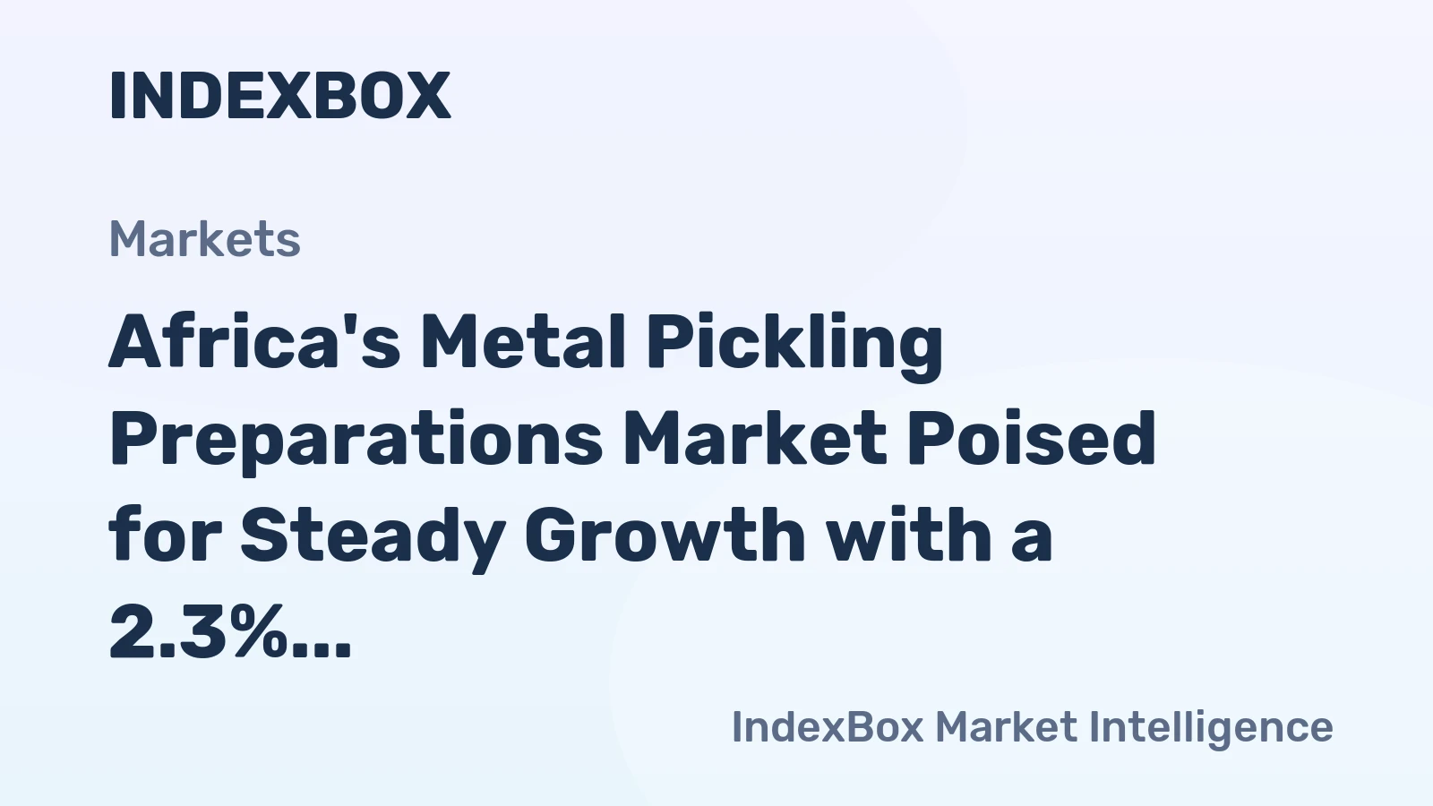 Africa's Metal Pickling Preparations Market Poised for Steady Growth with a 2.3% CAGR in Value