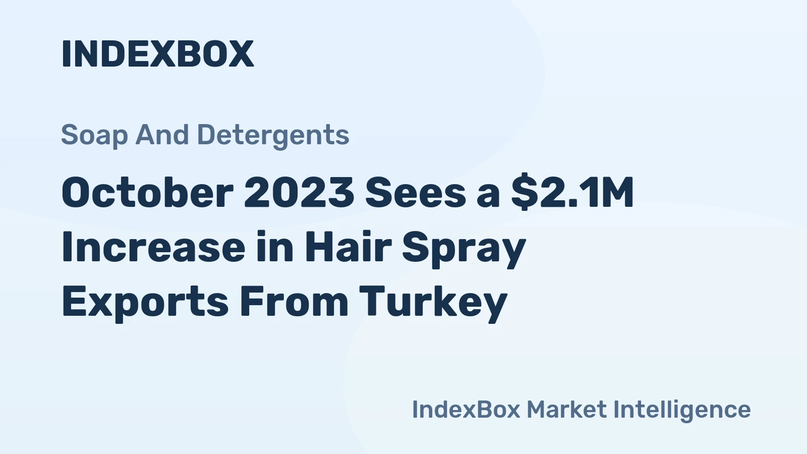 October 2023 Sees a $2.1M Increase in Hair Spray Exports From Turkey.