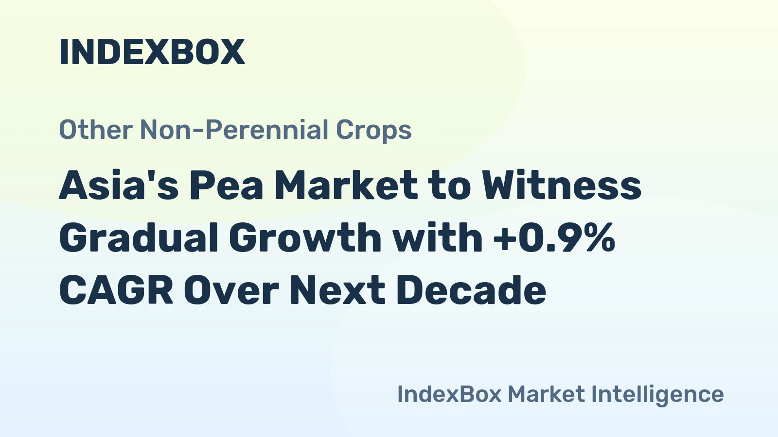 Asia's Pea Market to Witness Gradual Growth with +0.9% CAGR Over Next Decade