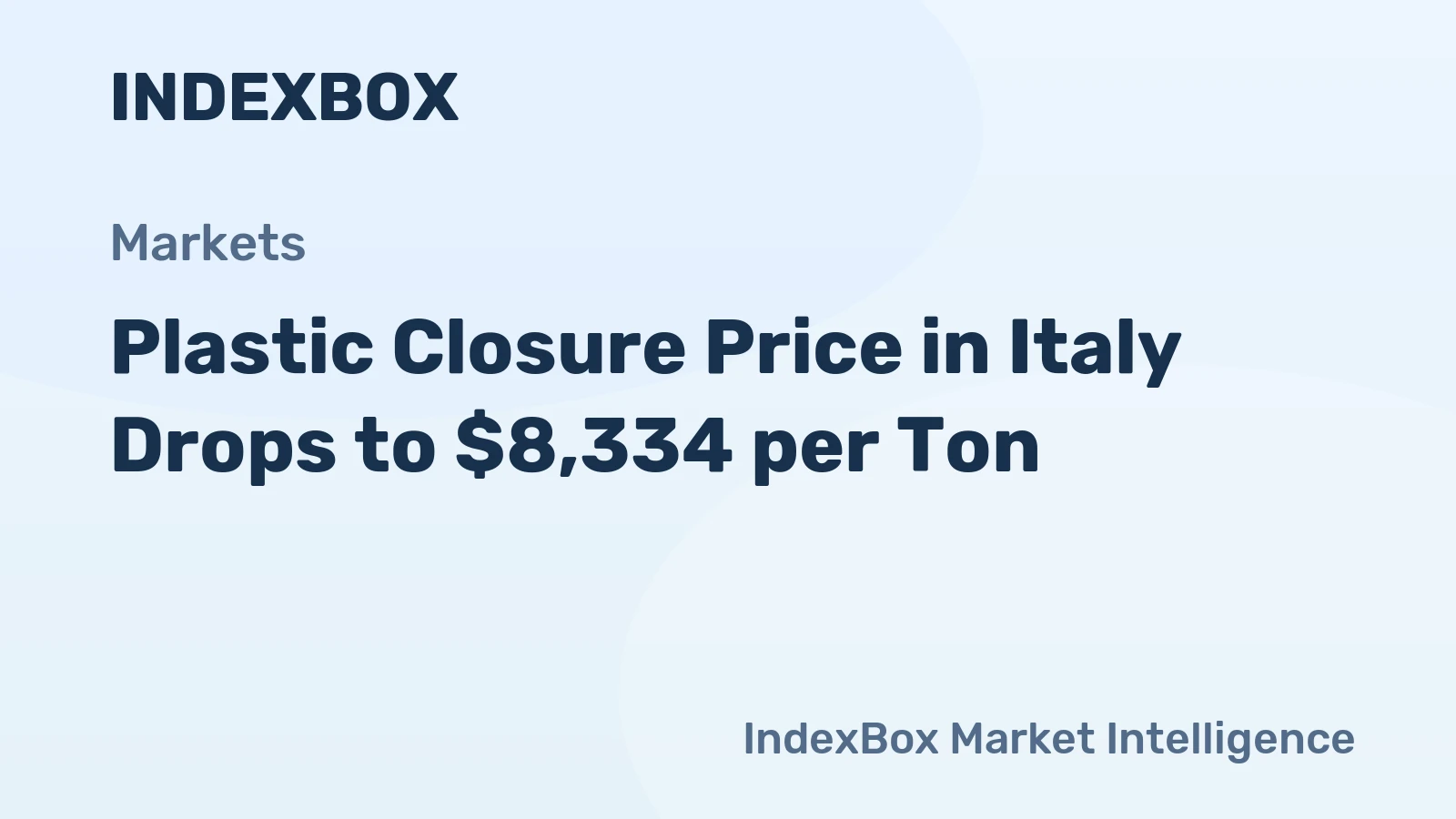 Plastic Closure Price in Italy Drops to $8,334 per Ton