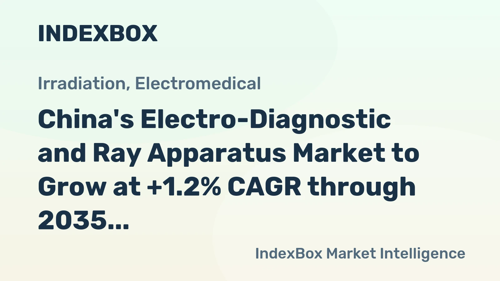 China's Electro-Diagnostic and Ray Apparatus Market to Grow at +1.2% CAGR through 2035