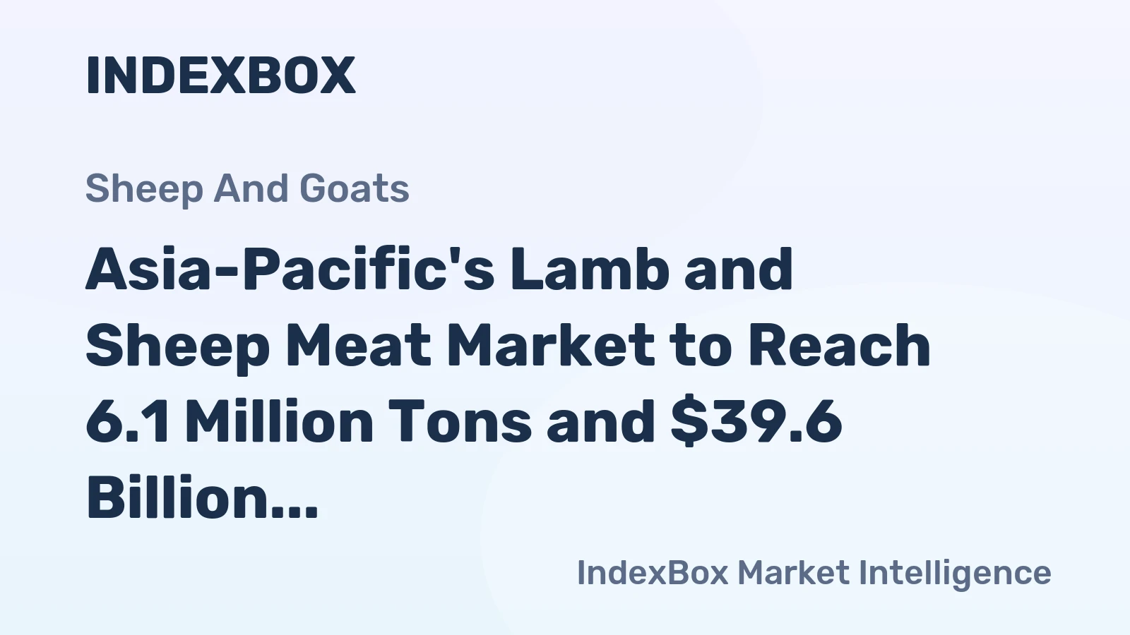 Asia-Pacific's Lamb and Sheep Meat Market to Reach 6.1 Million Tons and $39.6 Billion by 2035