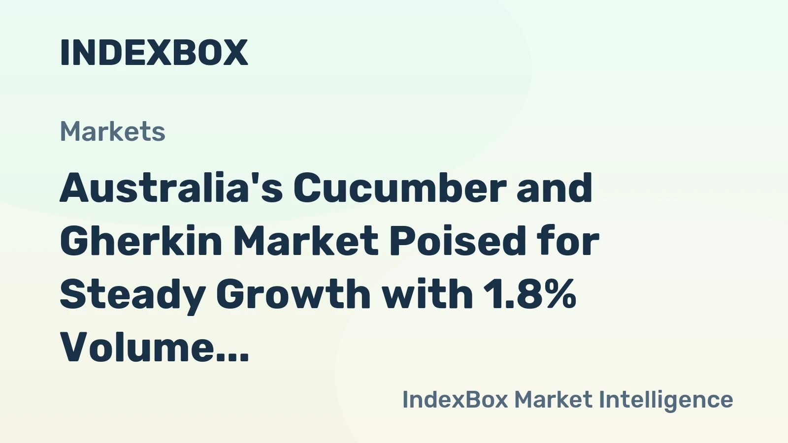 Australia's Cucumber and Gherkin Market Poised for Steady Growth with 1.8% Volume CAGR Through 2035