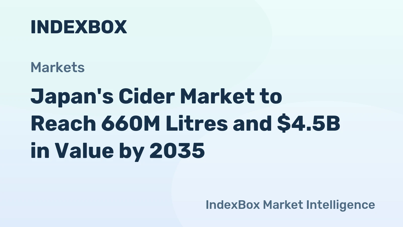 Japan's Cider Market to Reach 660M Litres and $4.5B in Value by 2035