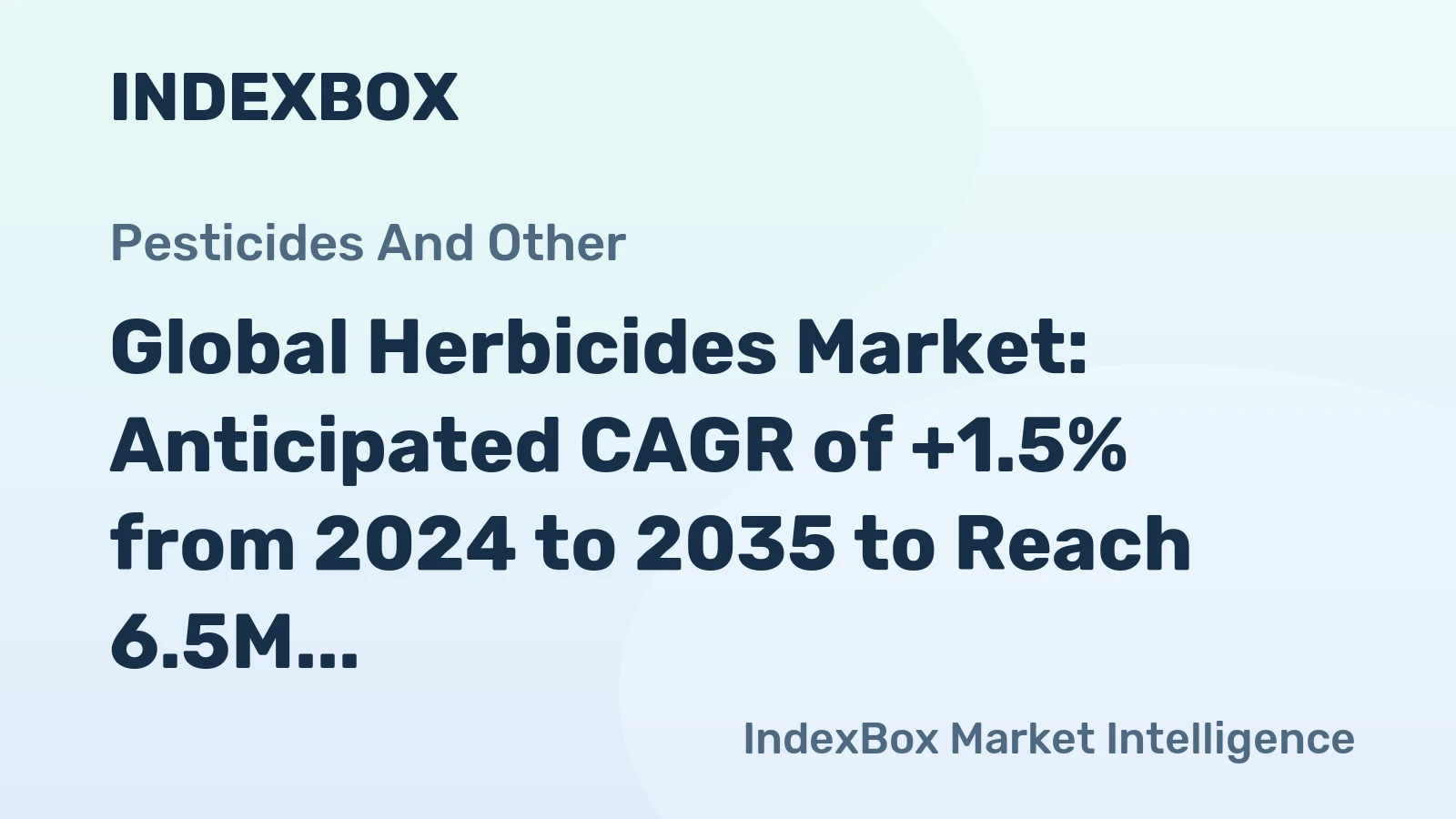 Global Herbicides Market: Anticipated CAGR of +1.5% from 2024 to 2035 to Reach 6.5M tons