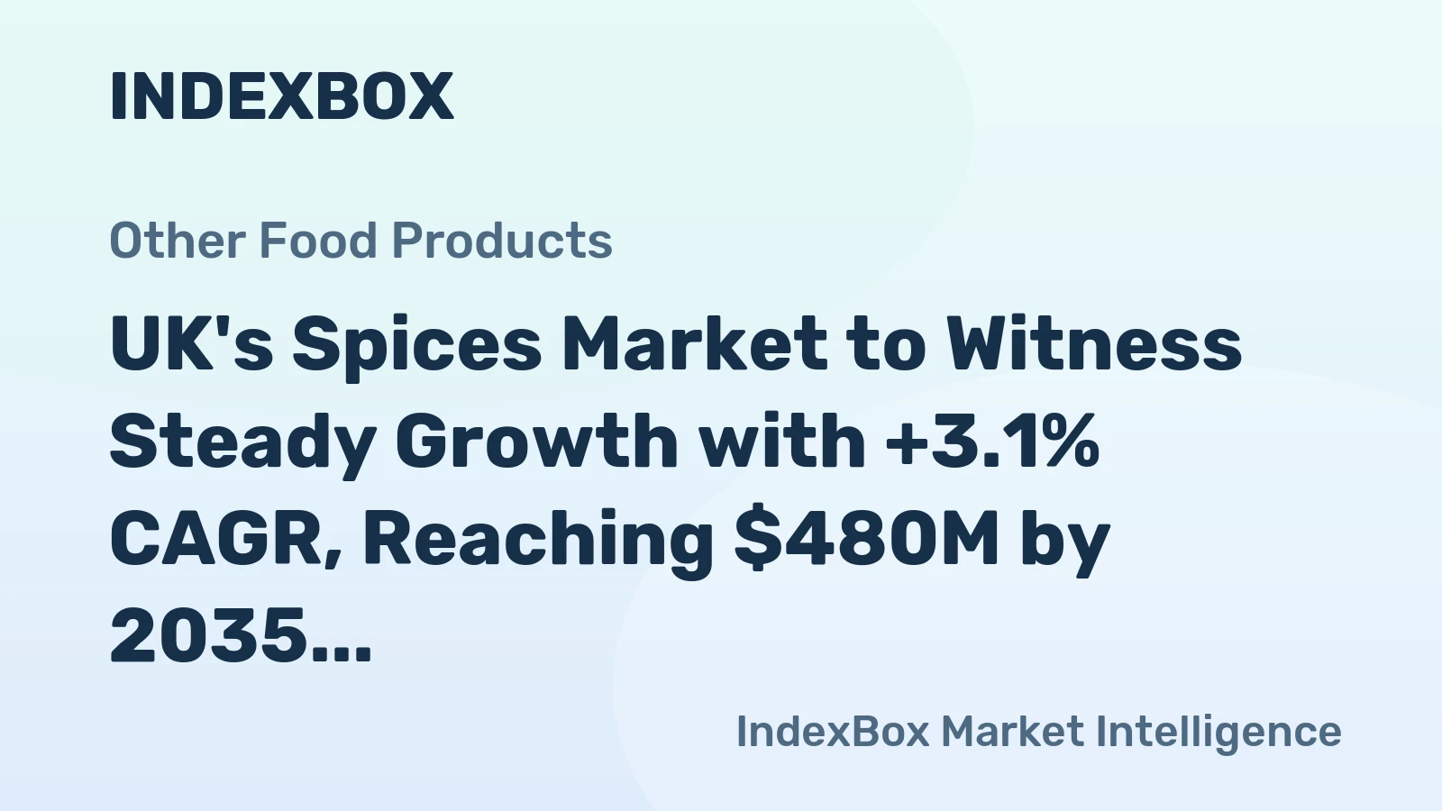 UK's Spices Market to Witness Steady Growth with +3.1% CAGR, Reaching $480M by 2035