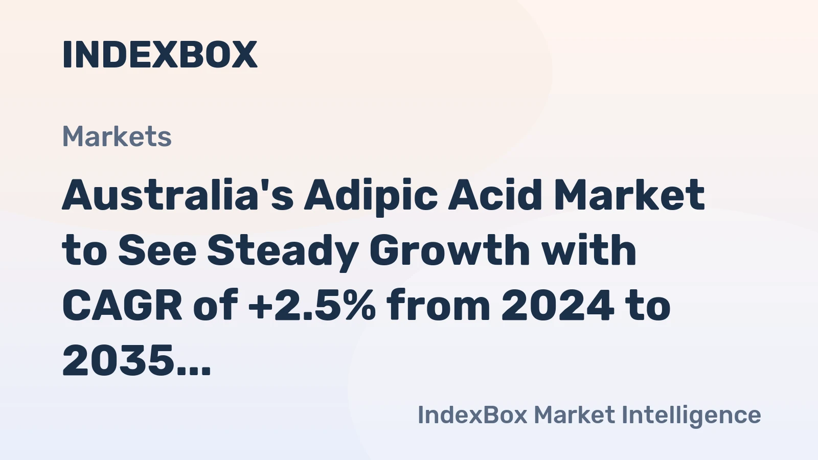 Australia's Adipic Acid Market to See Steady Growth with CAGR of +2.5% from 2024 to 2035