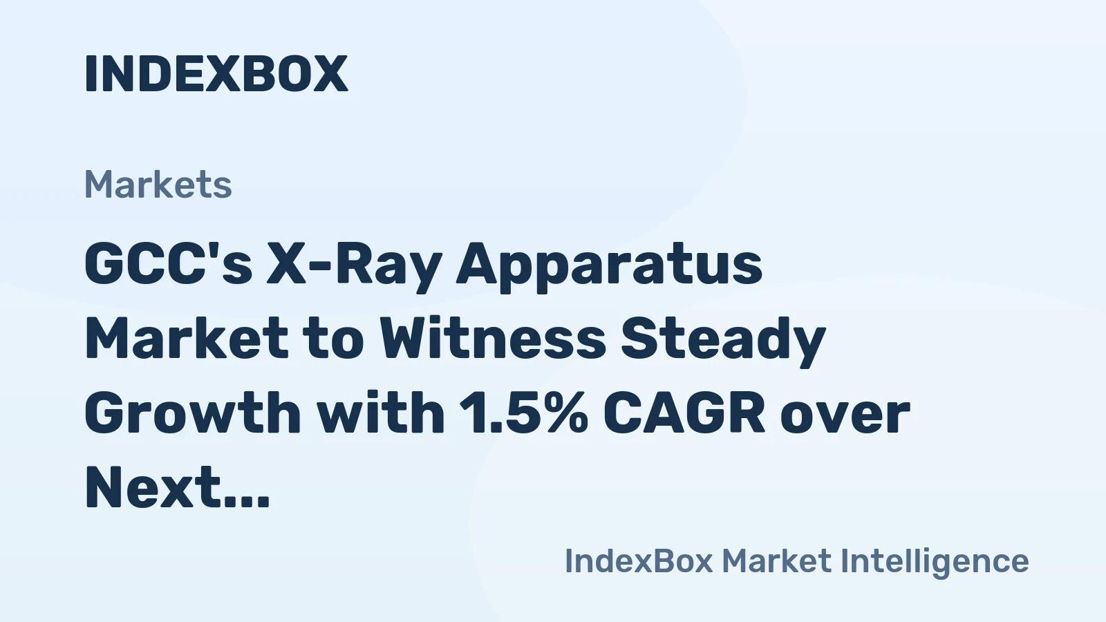 GCC's X-Ray Apparatus Market to Witness Steady Growth with 1.5% CAGR over Next Decade, Reaching $85M by 2035