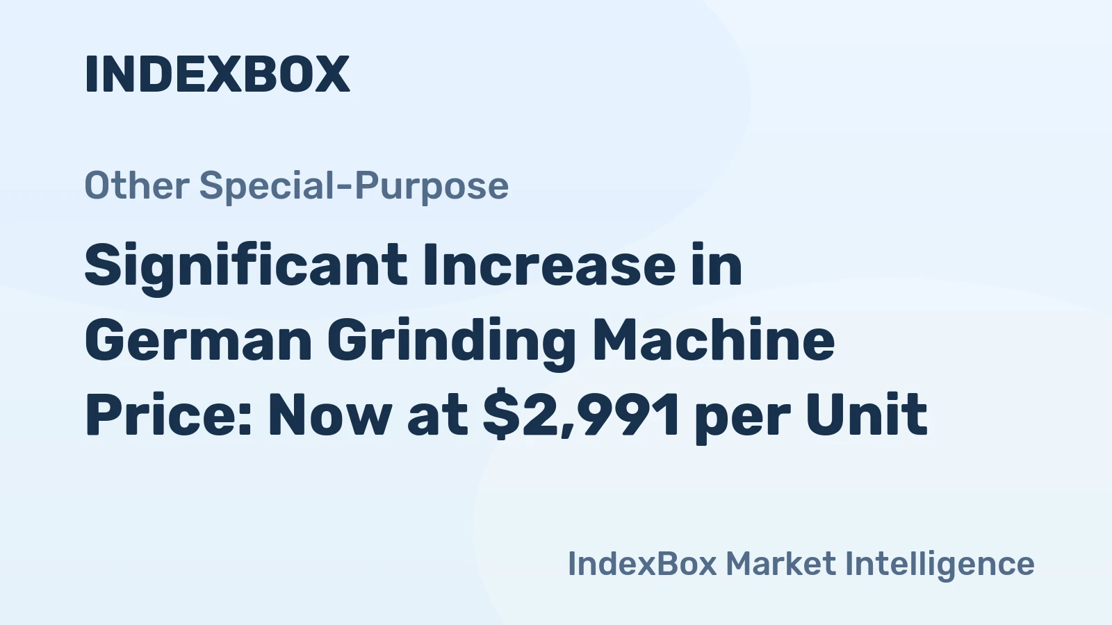 Significant Increase in German Grinding Machine Price: Now at $2,991 per Unit