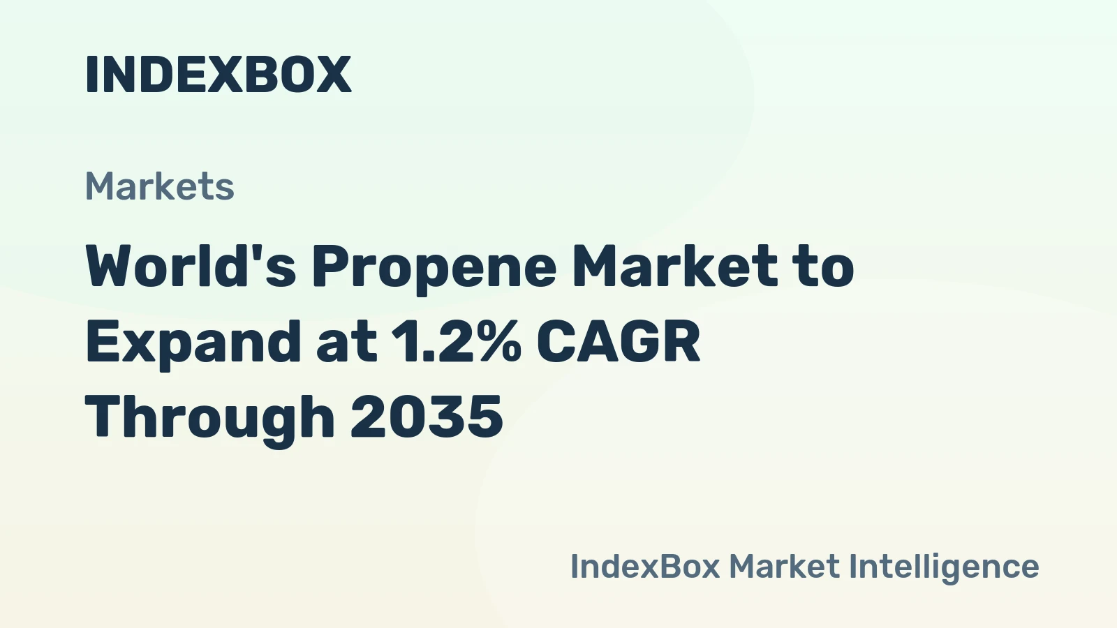 World's Propene Market to Expand at 1.2% CAGR Through 2035