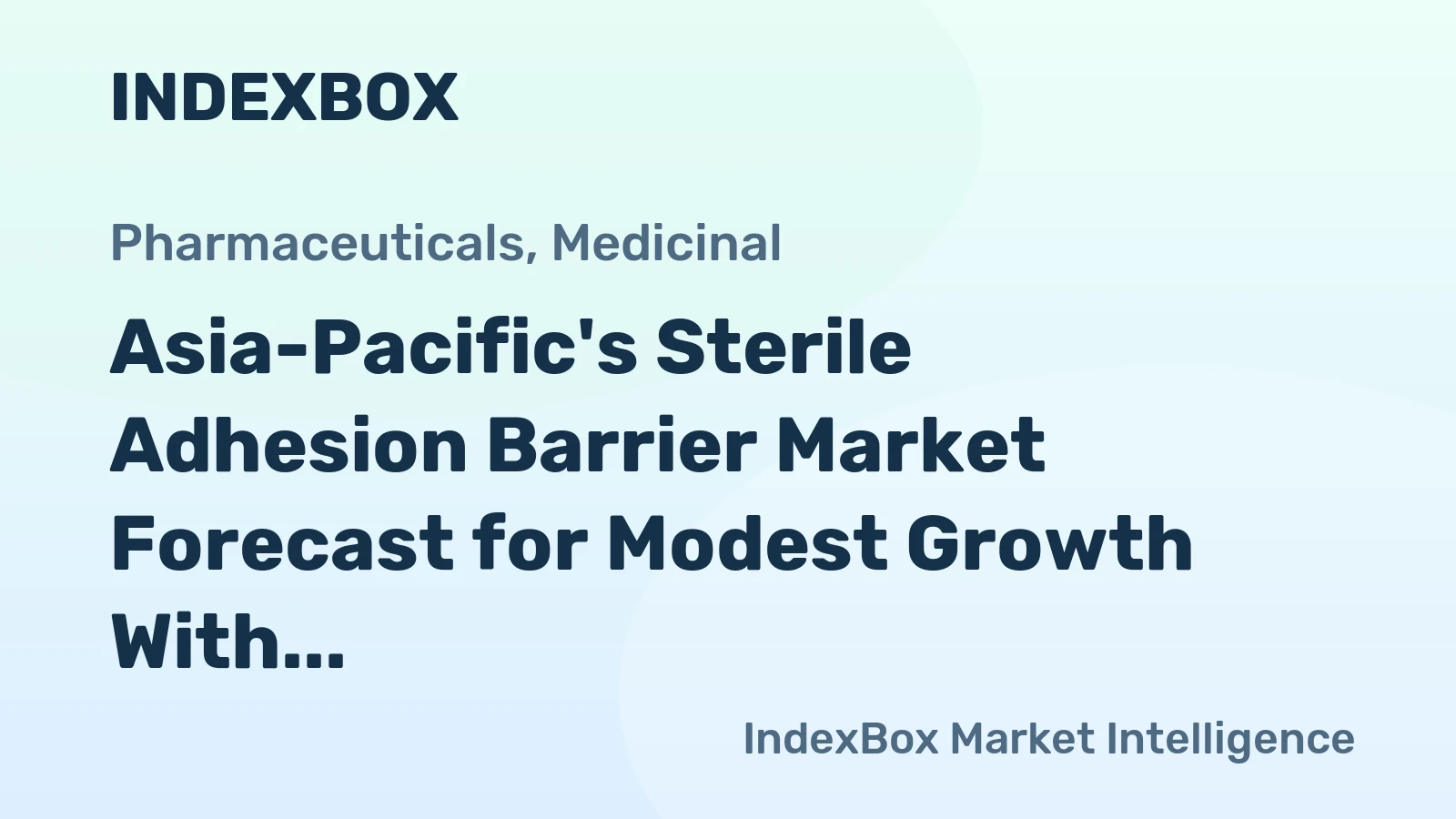 Asia-Pacific's Sterile Adhesion Barrier Market Forecast for Modest Growth With a 0.4% Volume CAGR