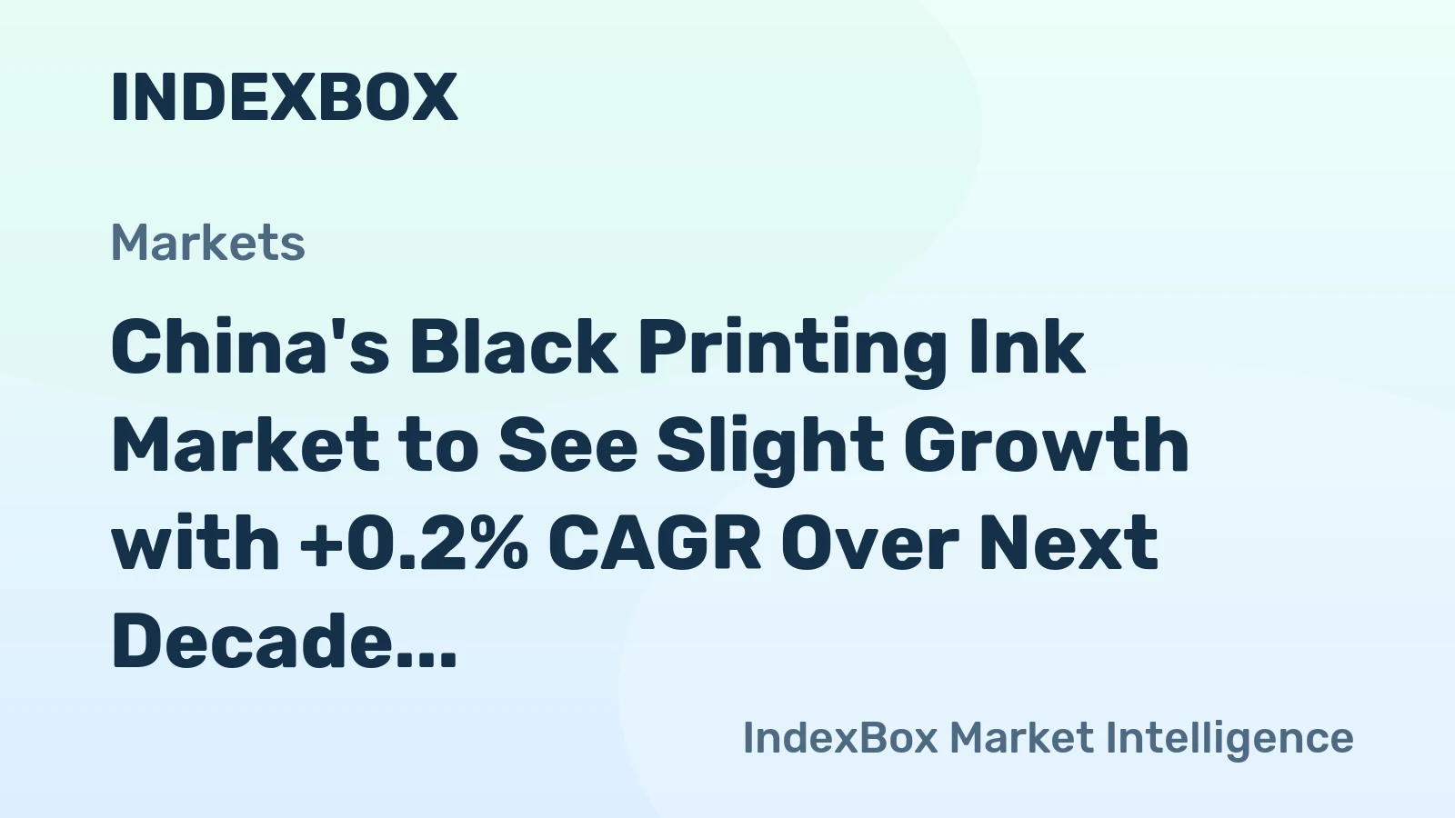 China's Black Printing Ink Market to See Slight Growth with +0.2% CAGR Over Next Decade