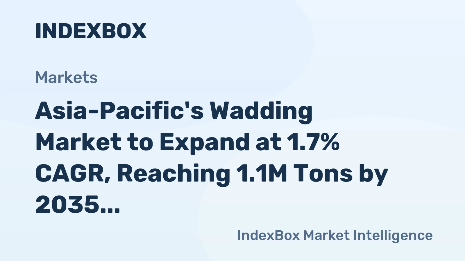 Asia-Pacific's Wadding Market to Expand at 1.7% CAGR, Reaching 1.1M Tons by 2035