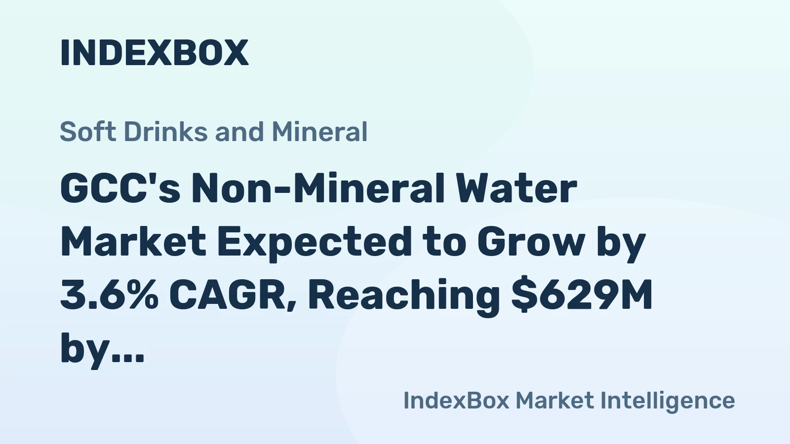 GCC's Non-Mineral Water Market Expected to Grow by 3.6% CAGR, Reaching $629M by 2035