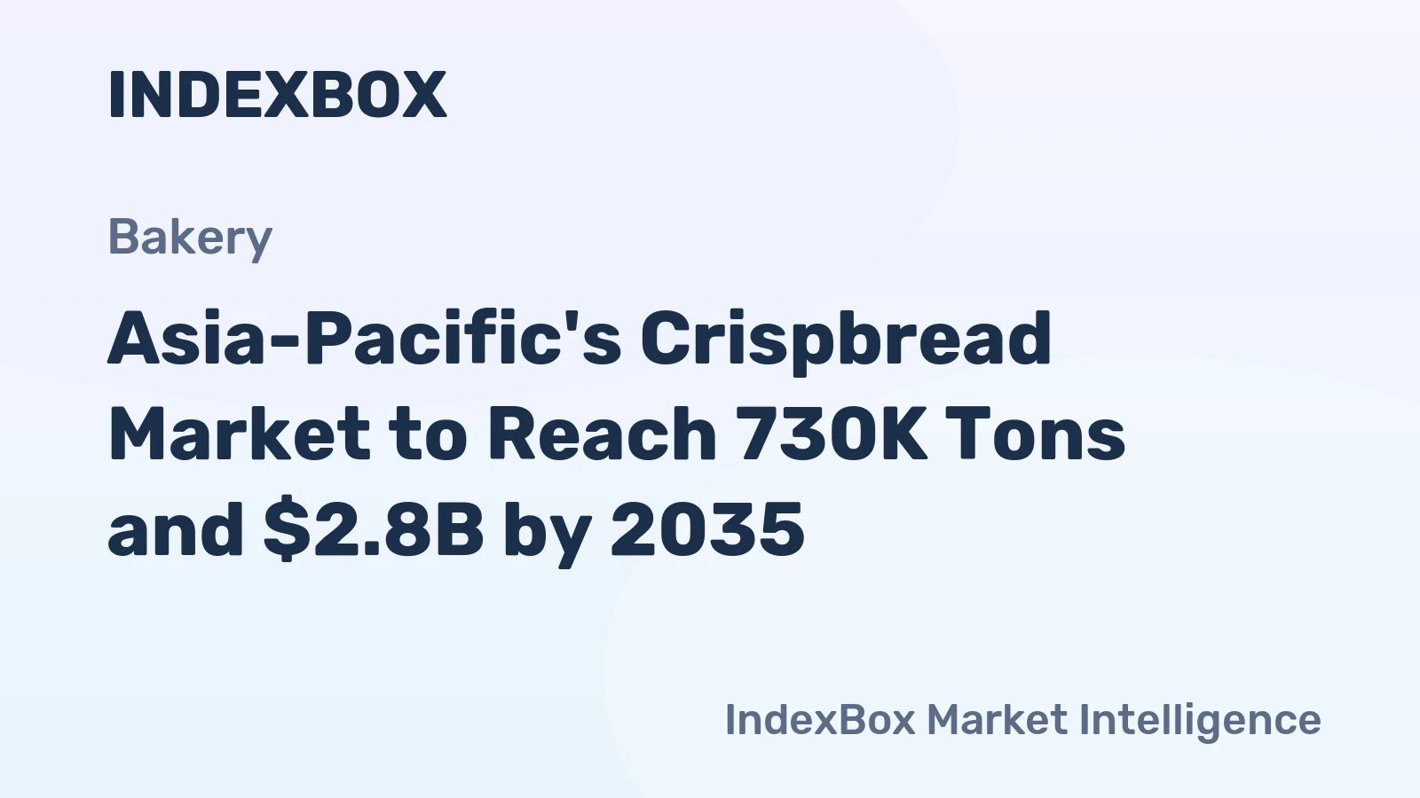 Asia-Pacific's Crispbread Market to Reach 730K Tons and $2.8B by 2035