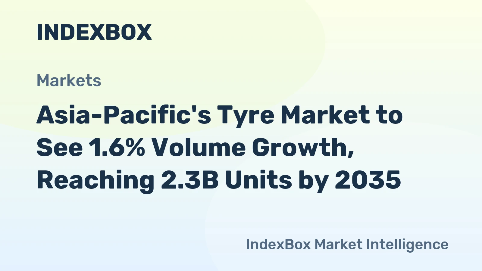 Asia-Pacific's Tyre Market to See 1.6% Volume Growth, Reaching 2.3B Units by 2035