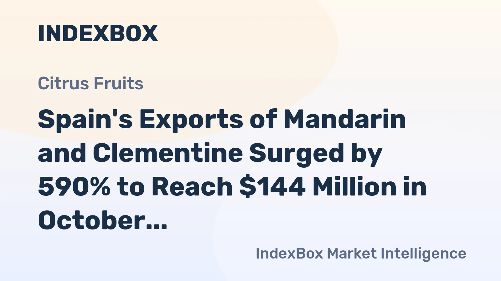 Spain's Exports of Mandarin and Clementine Surged by 590% to Reach $144 Million in October 2023