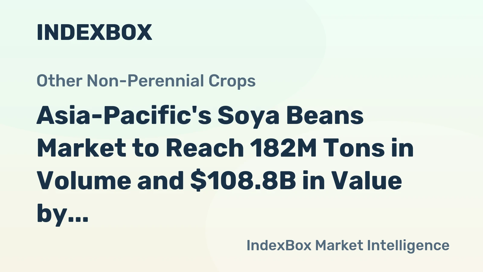 Asia-Pacific's Soya Beans Market to Reach 182M Tons in Volume and $108.8B in Value by 2035
