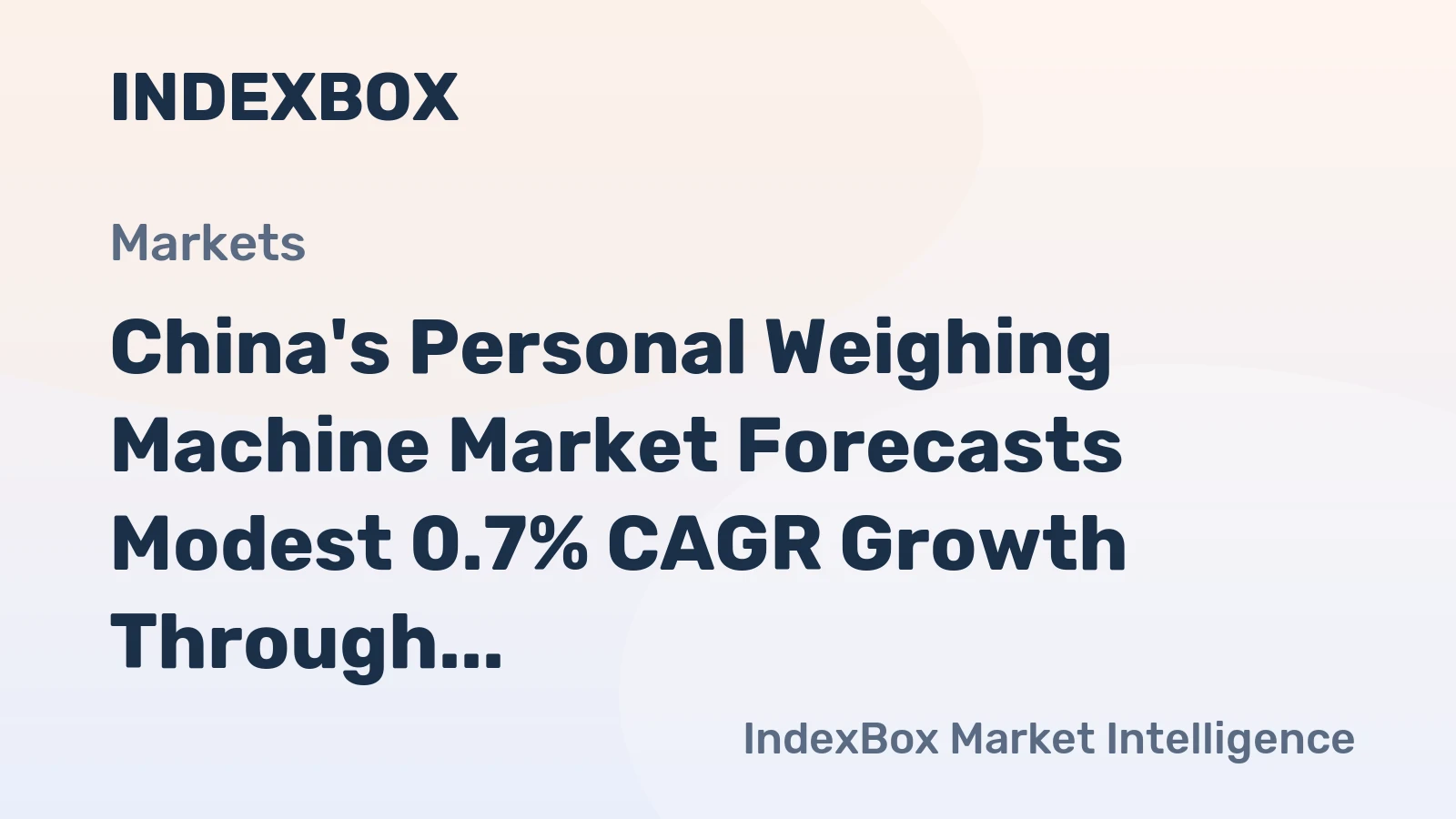 China's Personal Weighing Machine Market Forecasts Modest 0.7% CAGR Growth Through 2035