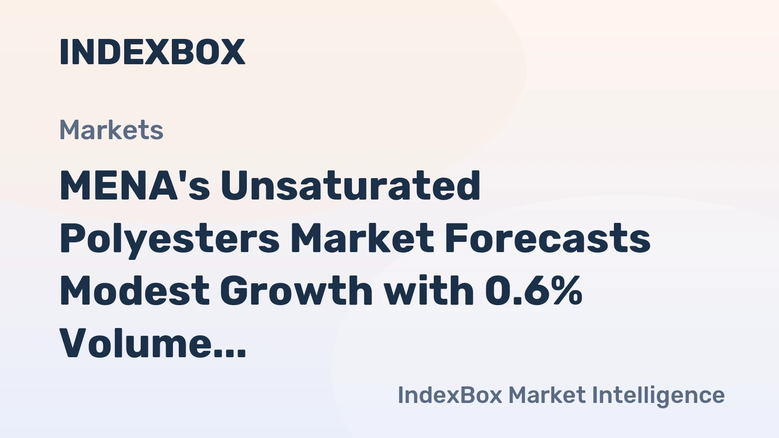MENA's Unsaturated Polyesters Market Forecasts Modest Growth with 0.6% Volume CAGR Through 2035