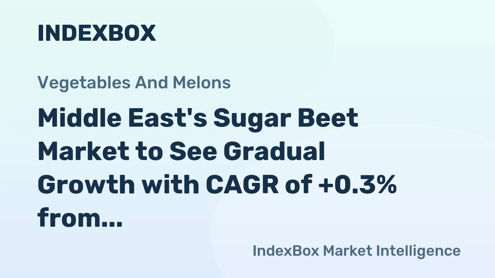 Middle East's Sugar Beet Market to See Gradual Growth with CAGR of +0.3% from 2024-2035