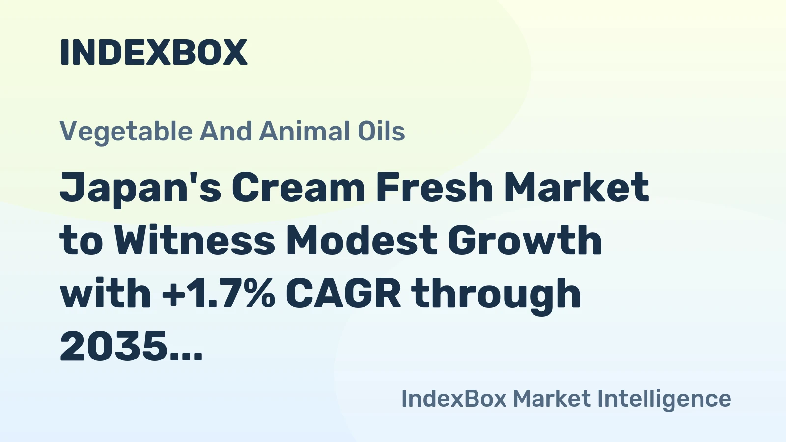Japan's Cream Fresh Market to Witness Modest Growth with +1.7% CAGR through 2035