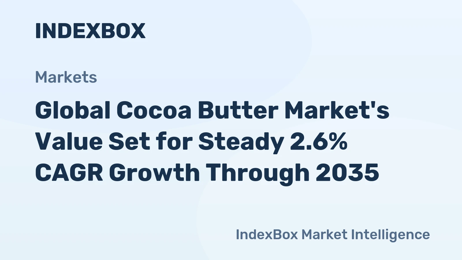Global Cocoa Butter Market's Value Set for Steady 2.6% CAGR Growth Through 2035