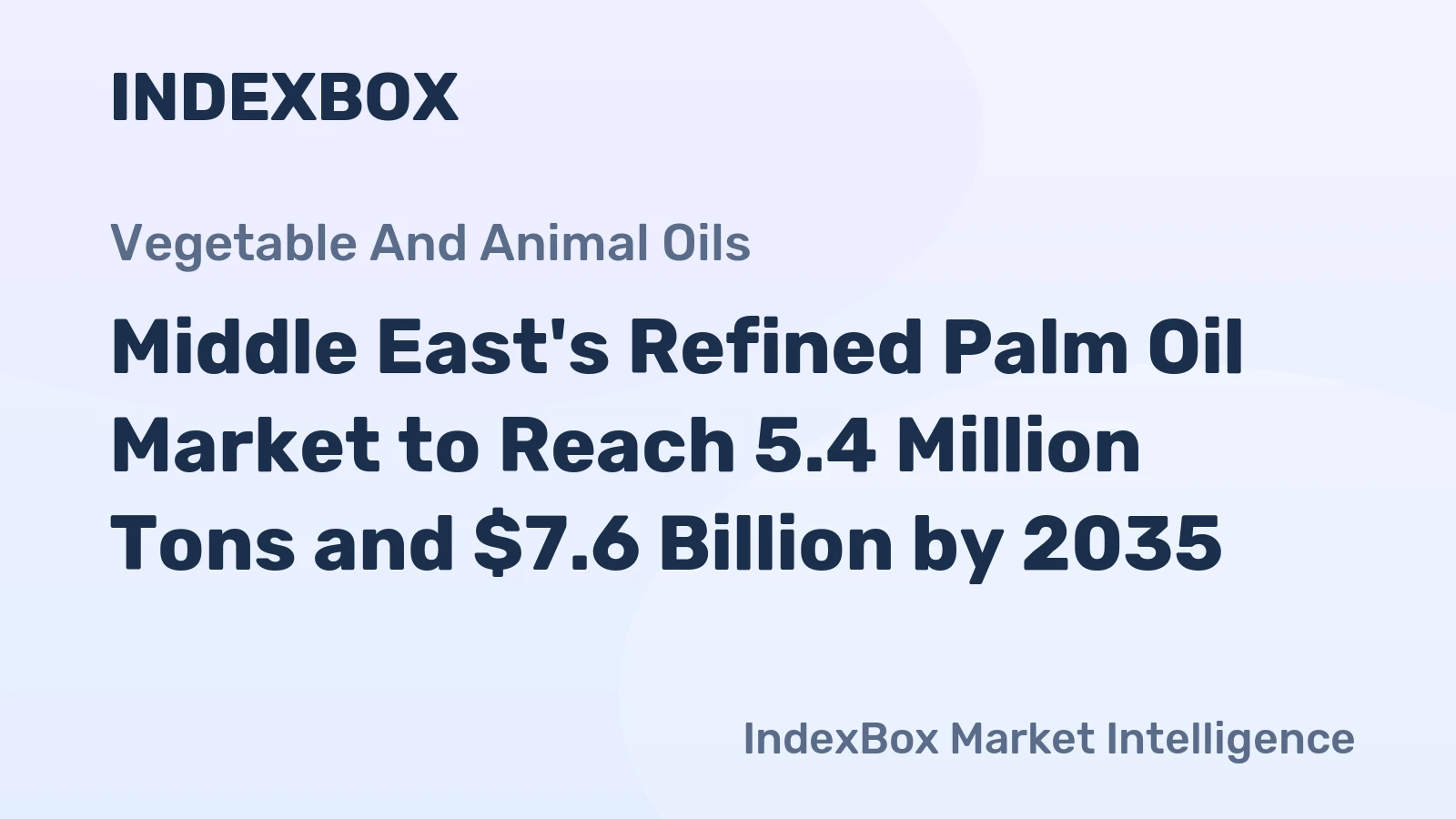 Middle East's Refined Palm Oil Market to Reach 5.4 Million Tons and $7.6 Billion by 2035