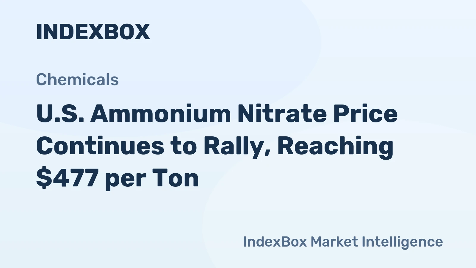 U.S. Ammonium Nitrate Price Continues to Rally, Reaching $477 per Ton