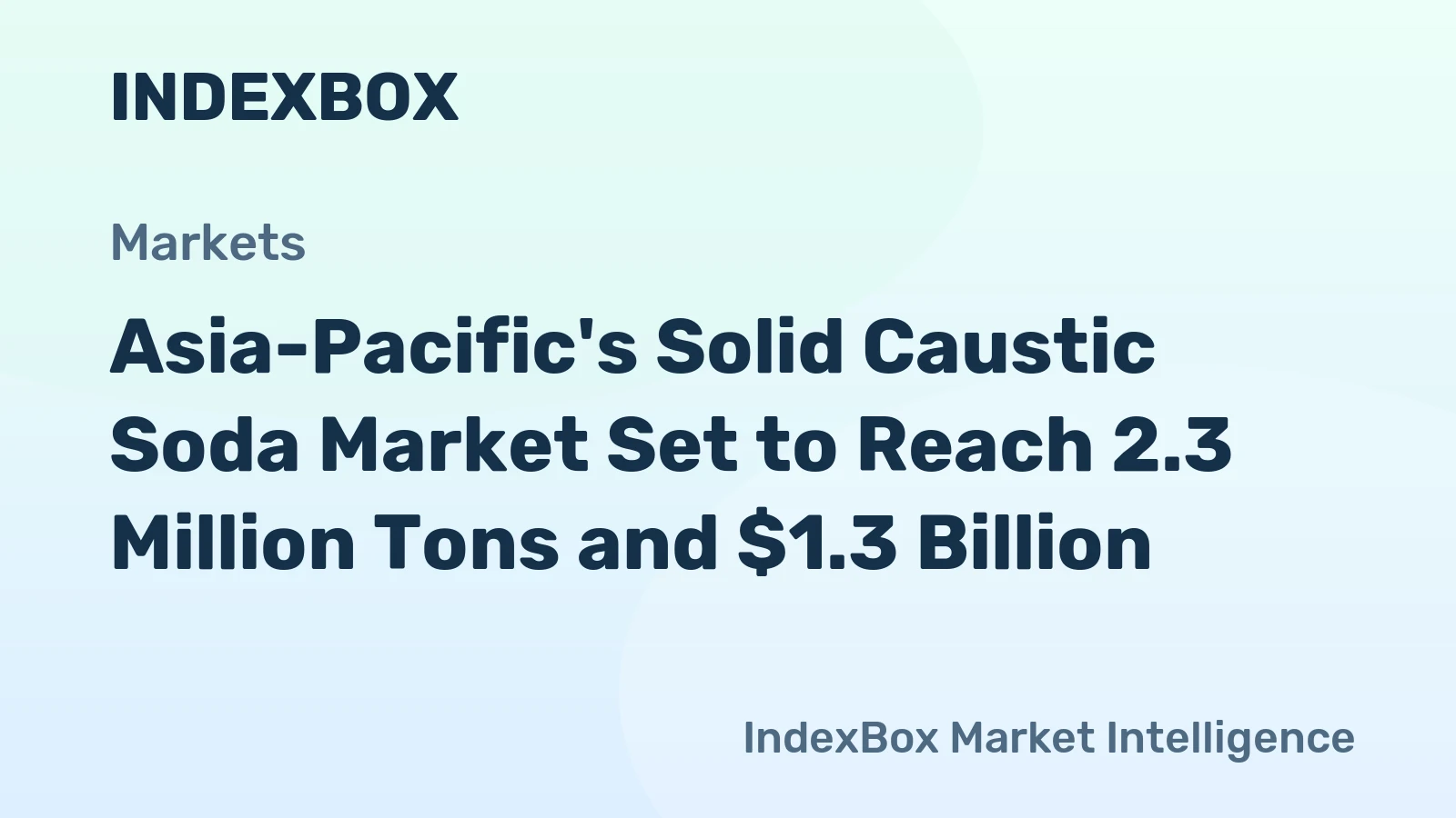 Asia-Pacific's Solid Caustic Soda Market Set to Reach 2.3 Million Tons and $1.3 Billion