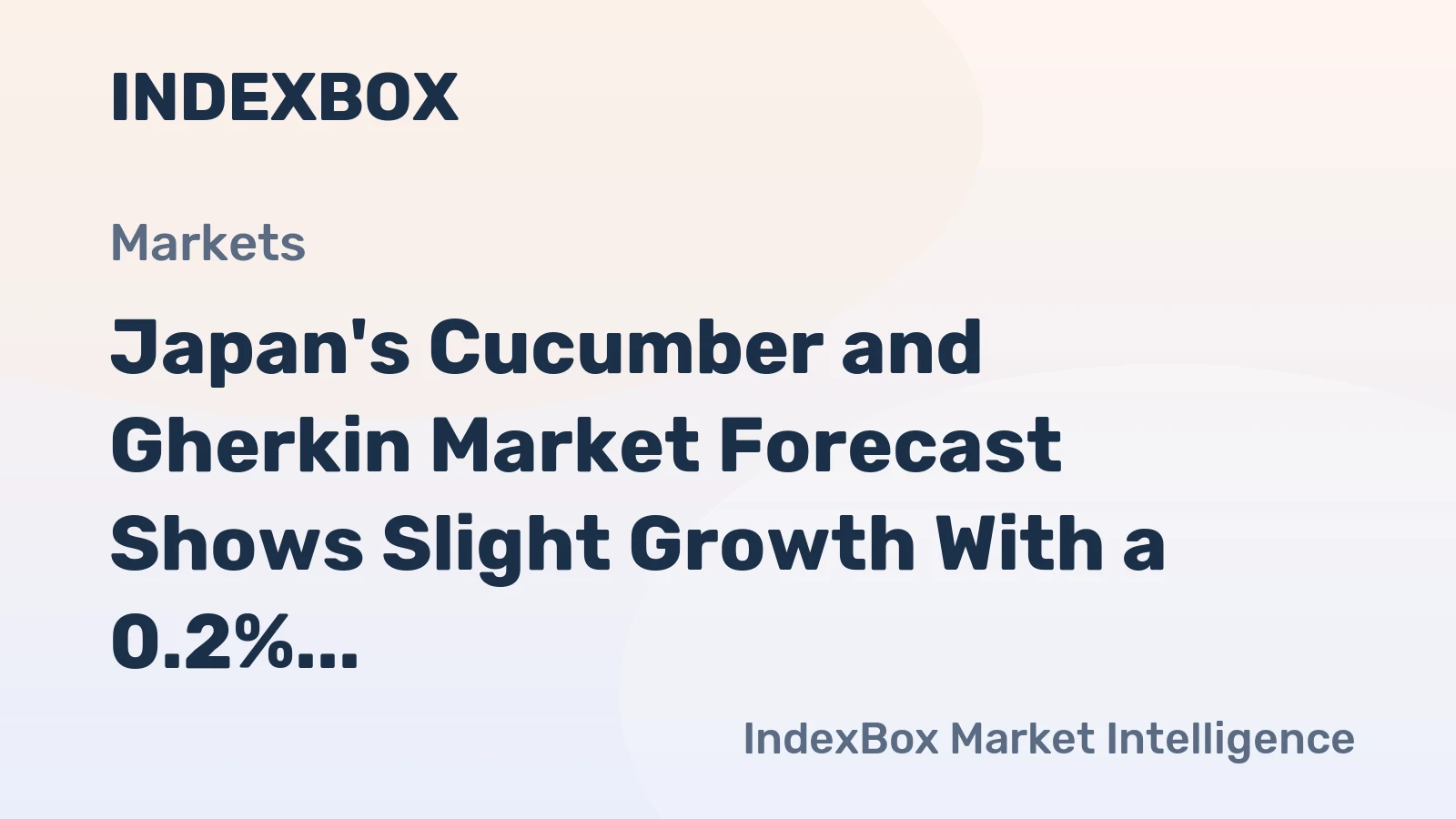 Japan's Cucumber and Gherkin Market Forecast Shows Slight Growth With a 0.2% CAGR