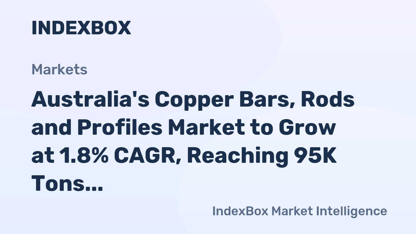 Australia's Copper Bars, Rods and Profiles Market to Grow at 1.8% CAGR, Reaching 95K Tons by 2035