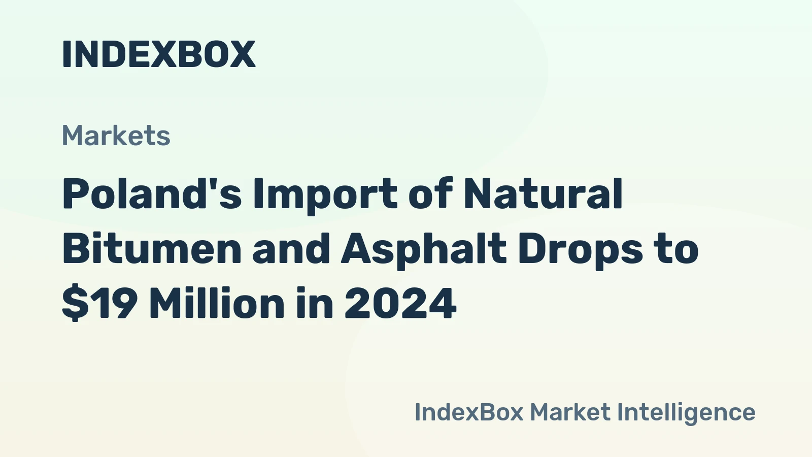Poland's Import of Natural Bitumen and Asphalt Drops to $19 Million in 2024
