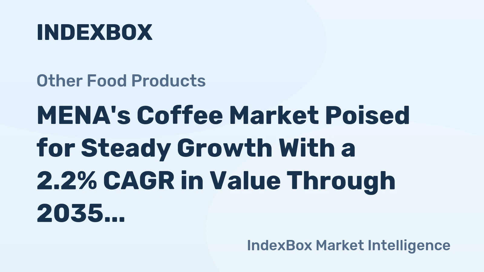 MENA's Coffee Market Poised for Steady Growth With a 2.2% CAGR in Value Through 2035