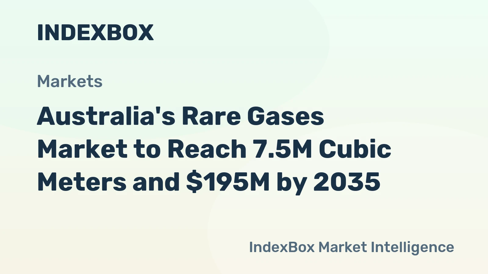 Australia's Rare Gases Market to Reach 7.5M Cubic Meters and $195M by 2035