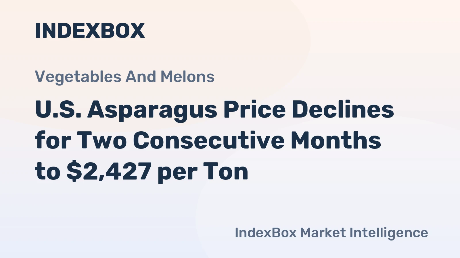 U.S. Asparagus Price Declines for Two Consecutive Months to $2,427 per Ton