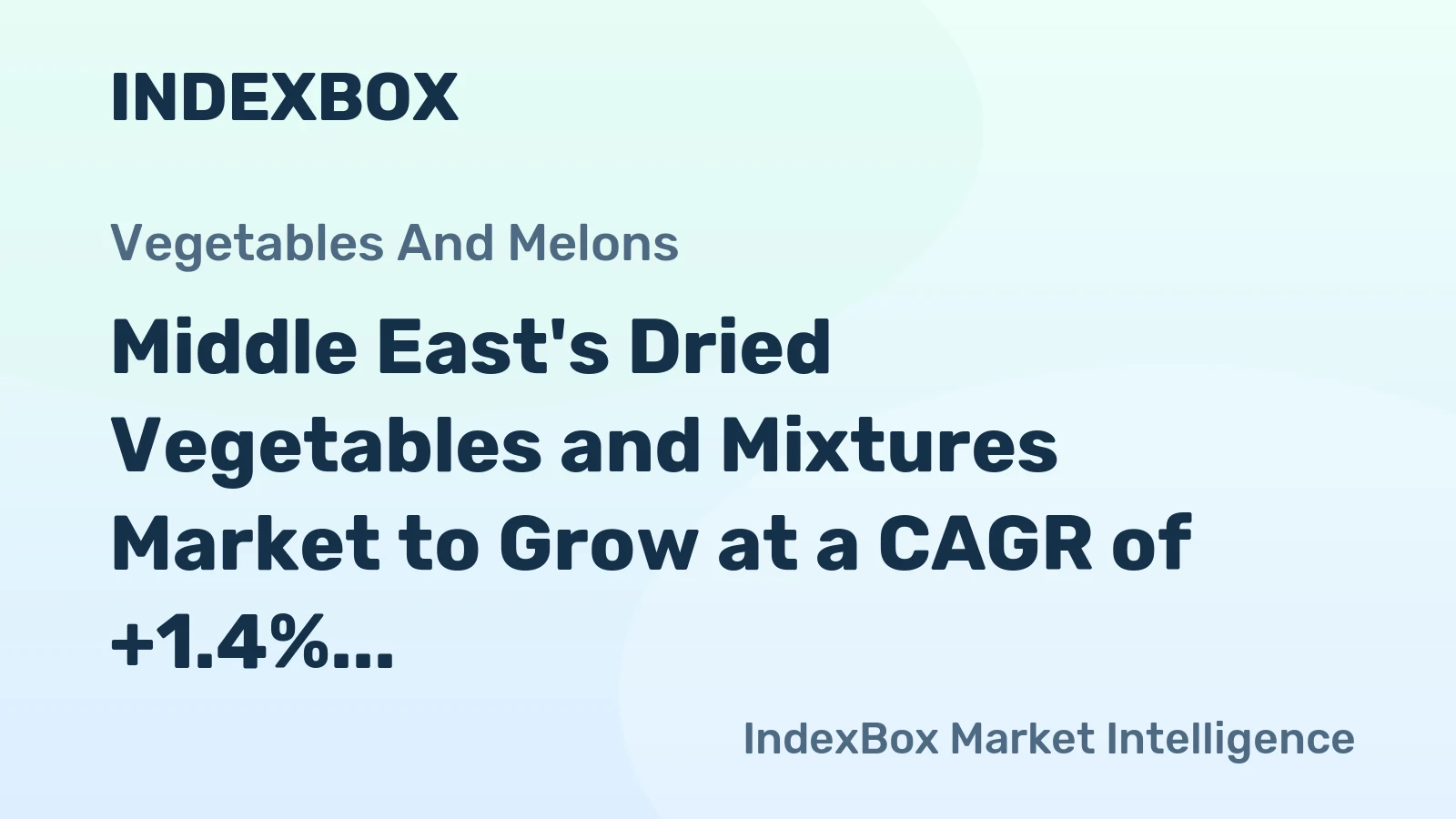 Middle East's Dried Vegetables and Mixtures Market to Grow at a CAGR of +1.4% over the Next Decade, Reaching $1.2B by 2035