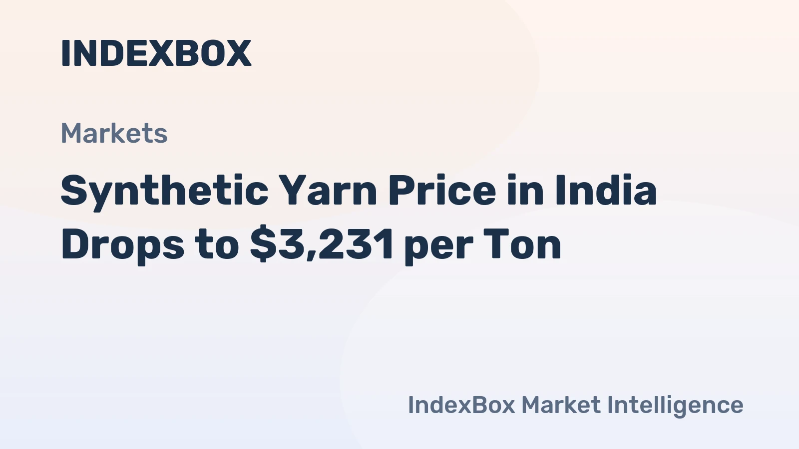 Synthetic Yarn Price in India Drops to $3,231 per Ton