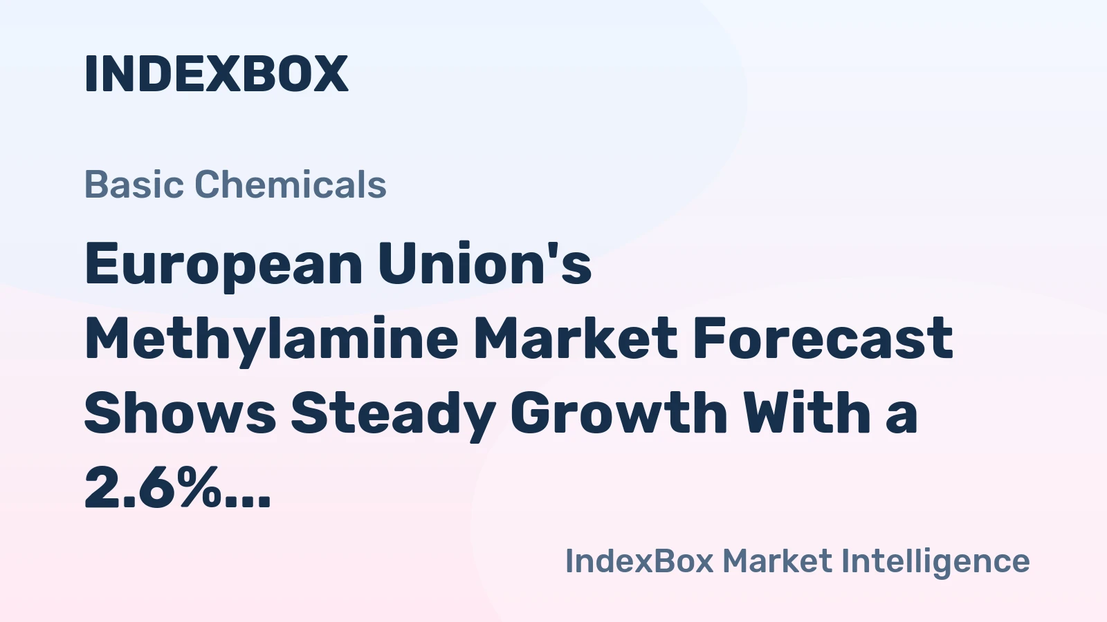 European Union's Methylamine Market Forecast Shows Steady Growth With a 2.6% CAGR in Value