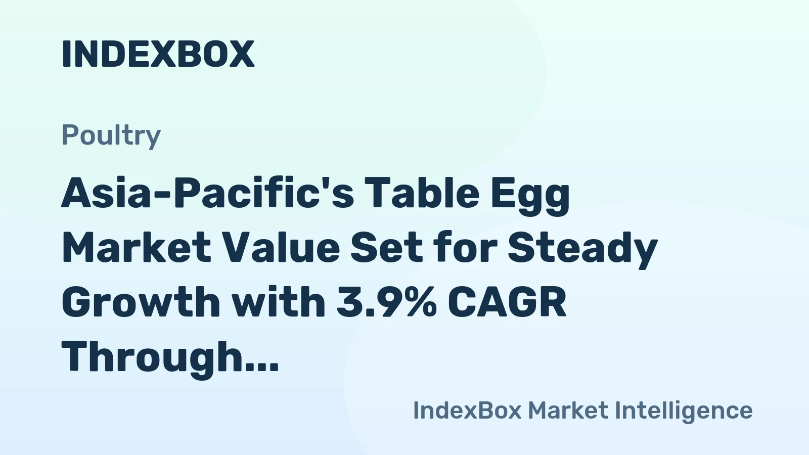 Asia-Pacific's Table Egg Market Value Set for Steady Growth with 3.9% CAGR Through 2035