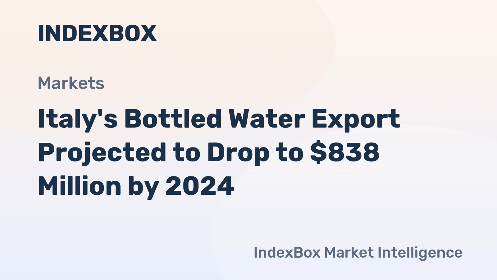 Italy's Bottled Water Export Projected to Drop to $838 Million by 2024