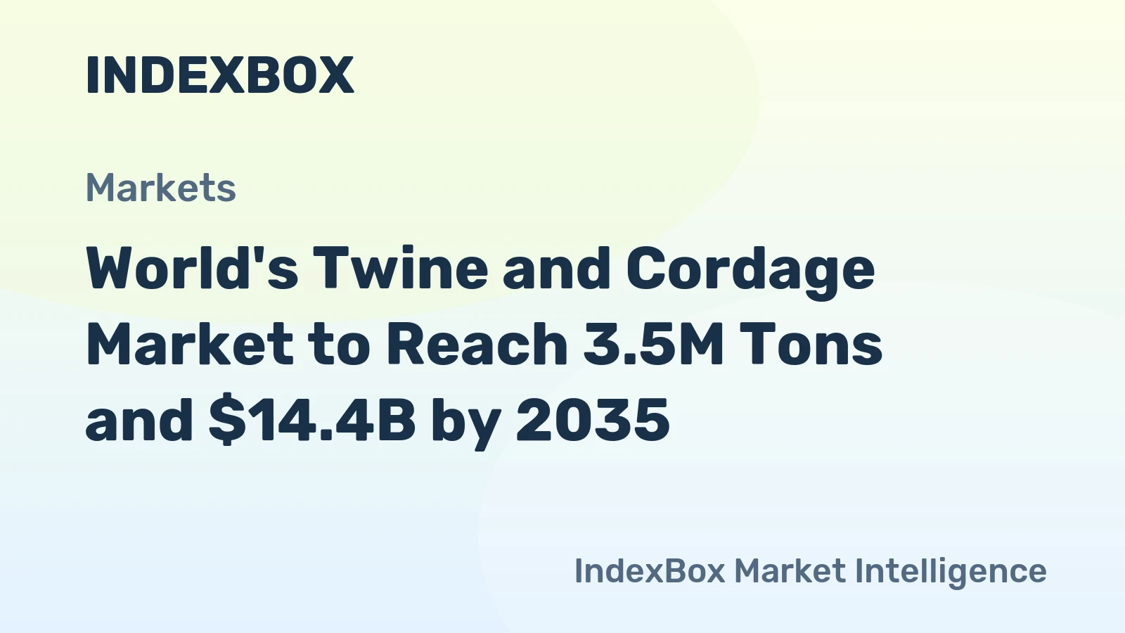 World's Twine and Cordage Market to Reach 3.5M Tons and $14.4B by 2035