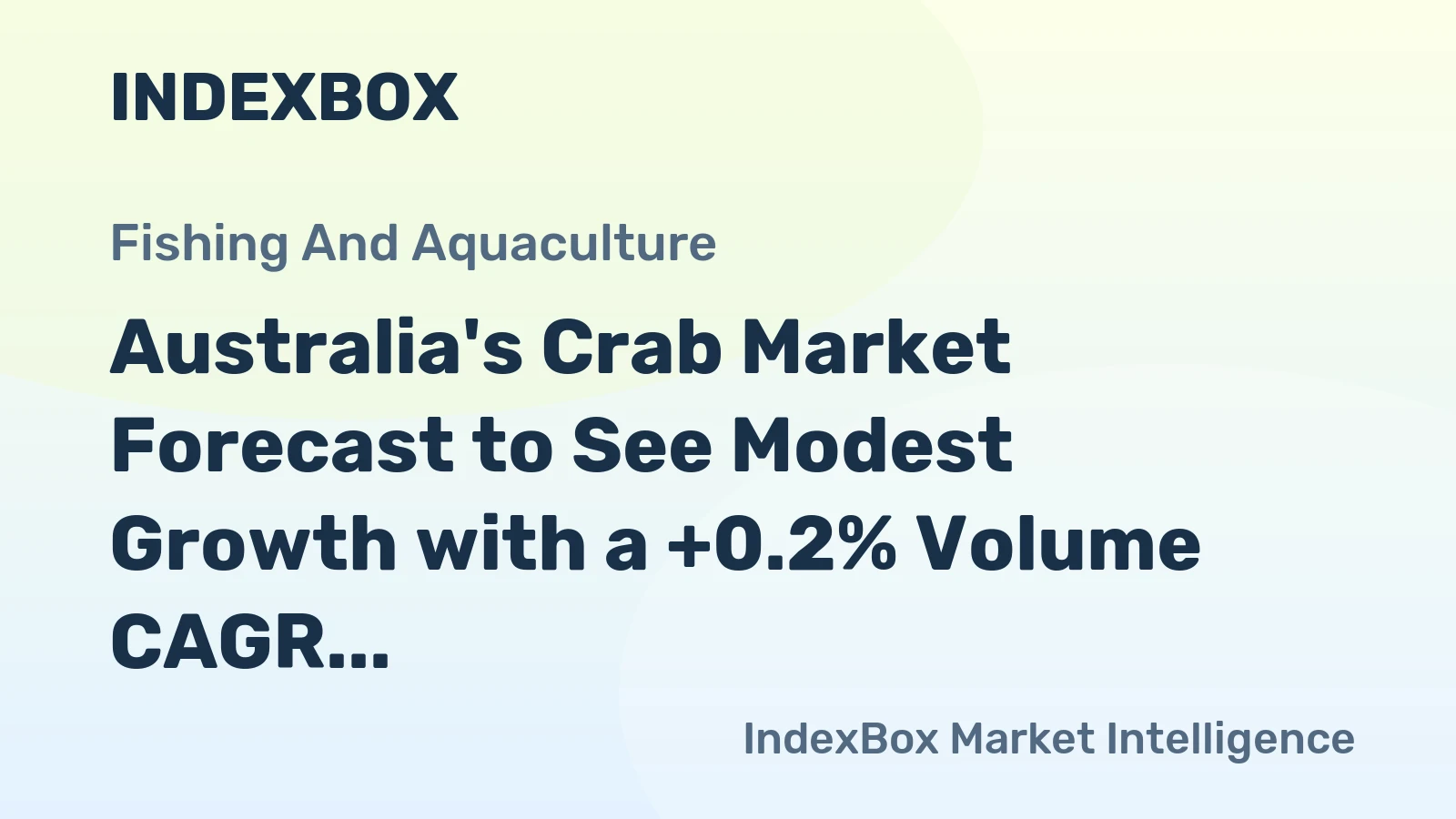 Australia's Crab Market Forecast to See Modest Growth with a +0.2% Volume CAGR
