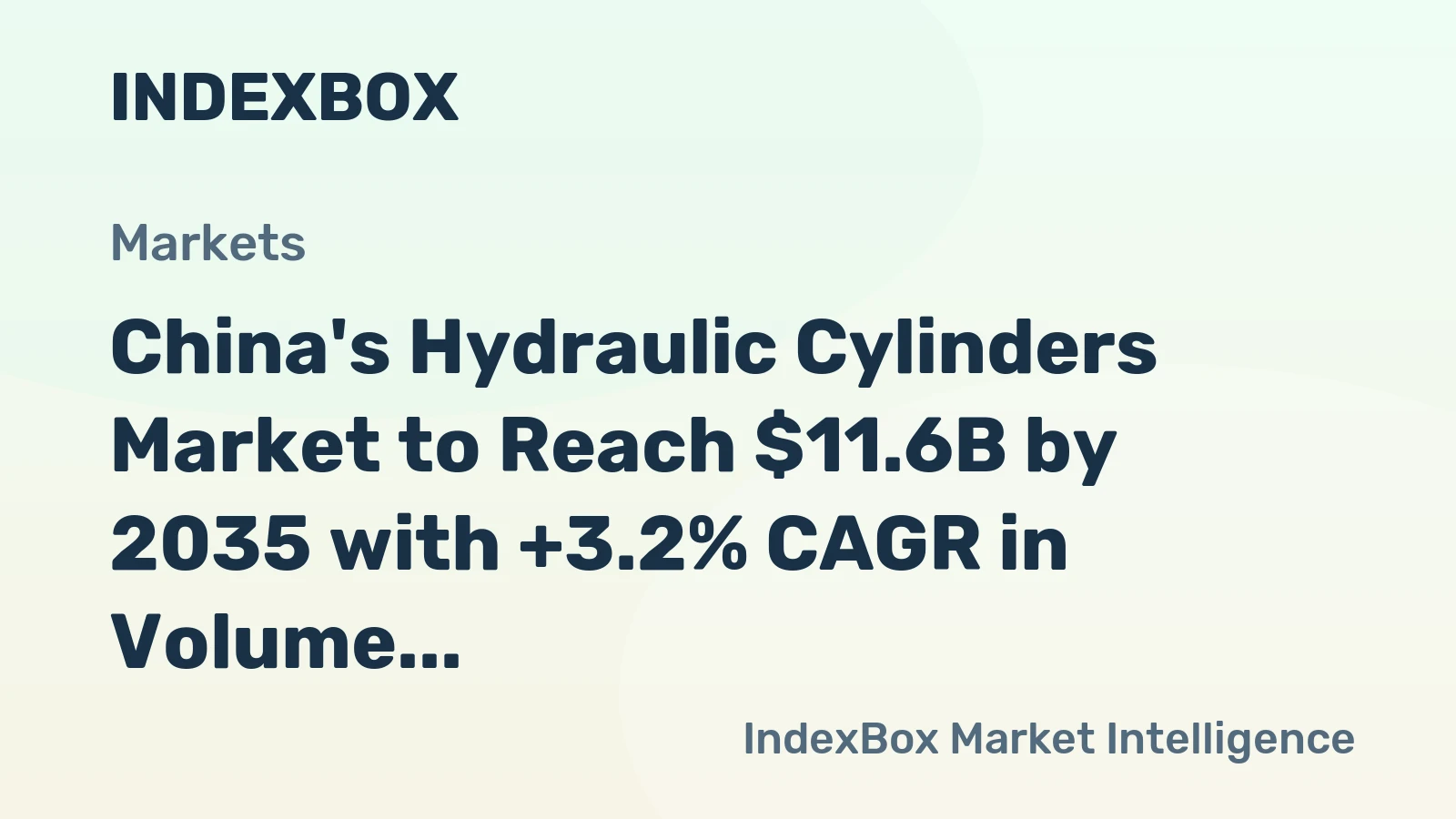 China's Hydraulic Cylinders Market to Reach $11.6B by 2035 with +3.2% CAGR in Volume and +4.9% CAGR in Value Terms