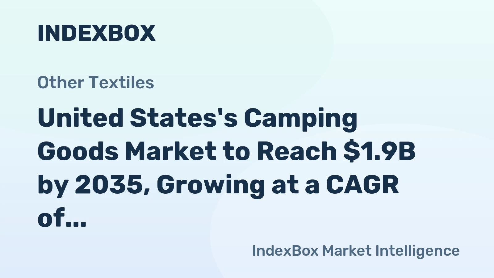United States's Camping Goods Market to Reach $1.9B by 2035, Growing at a CAGR of +3.0%
