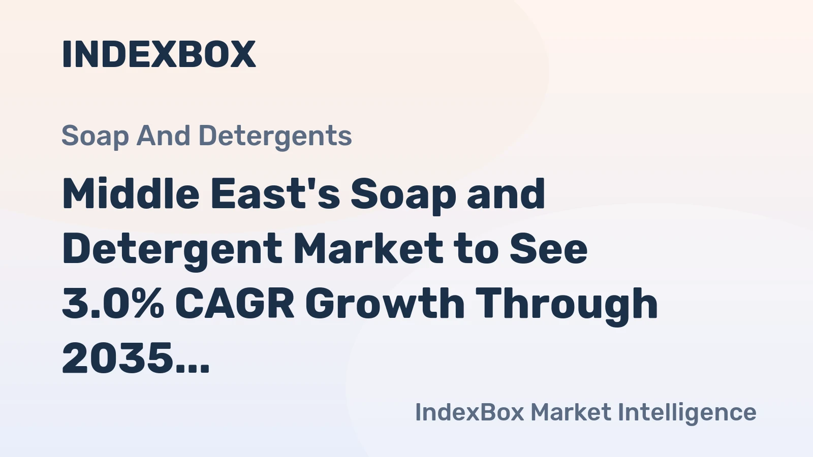Middle East's Soap and Detergent Market to See 3.0% CAGR Growth Through 2035