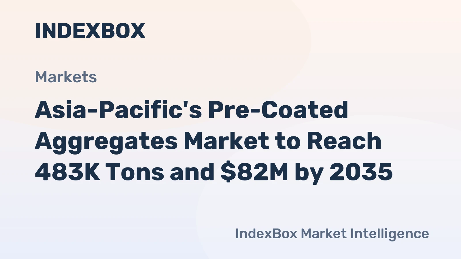 Asia-Pacific's Pre-Coated Aggregates Market to Reach 483K Tons and $82M by 2035